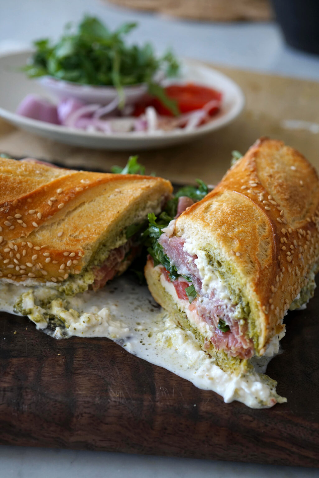 Burrata Prosciutto Sandwich (With Pesto) - Endlessly Elated